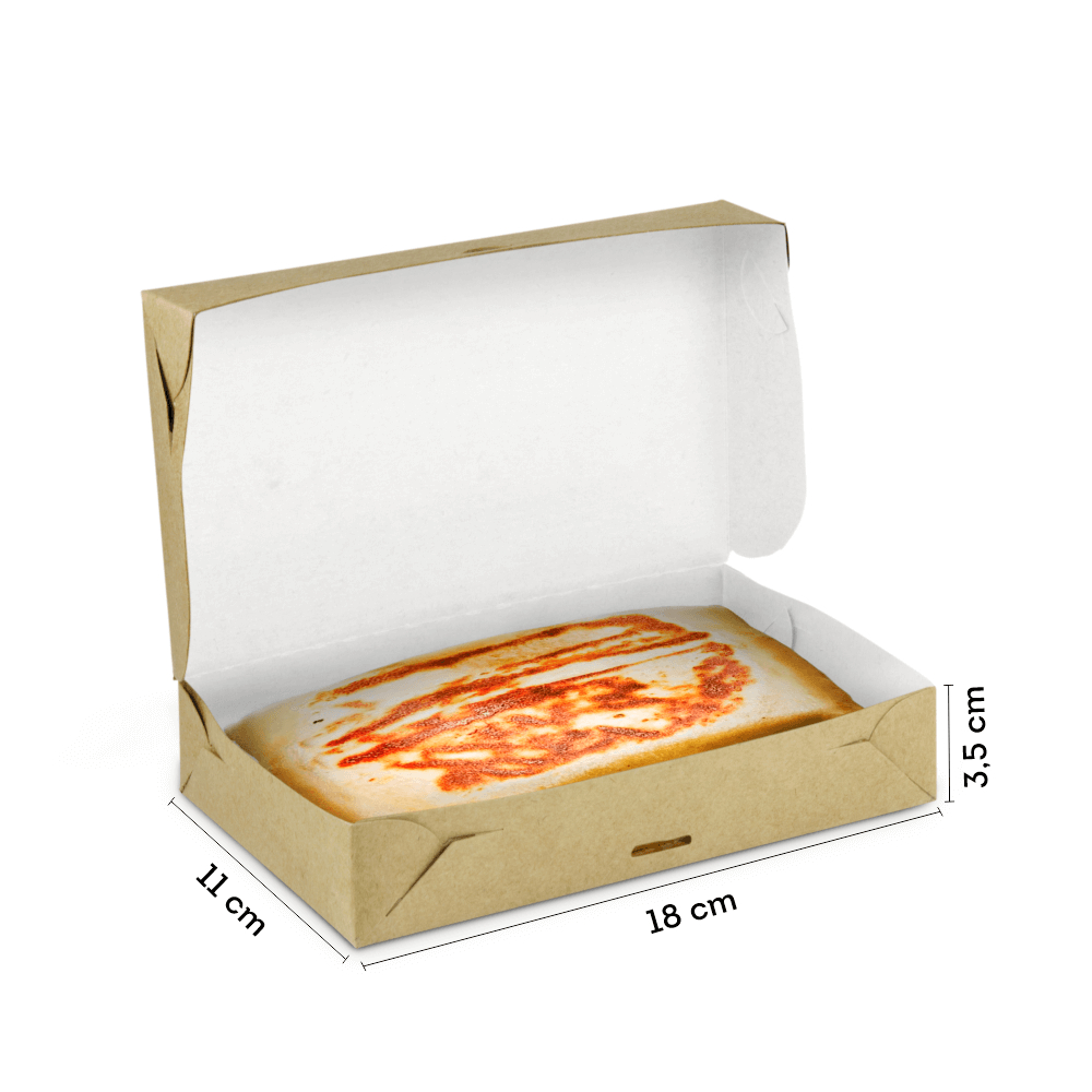 Embalagem Caixa para Crepe Delivery – M1 18x11x3,5 cm Kraft (50 ...