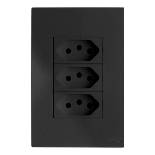 Monte seu kit Tomada 10a, 20a, Tomada Dupla, Interruptor, 4x2 Recta Preto fosco | Shopee Brasil