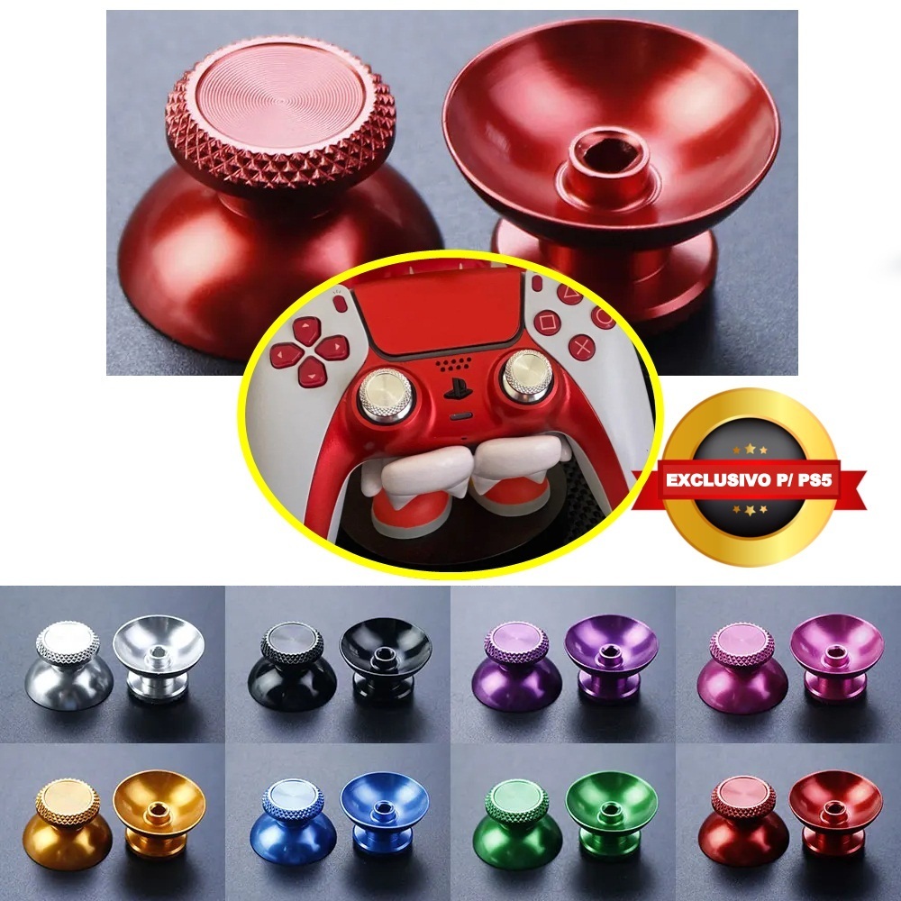 Par de Botões Analógicos de alumínio p/ controles de PS5 Botões de ...