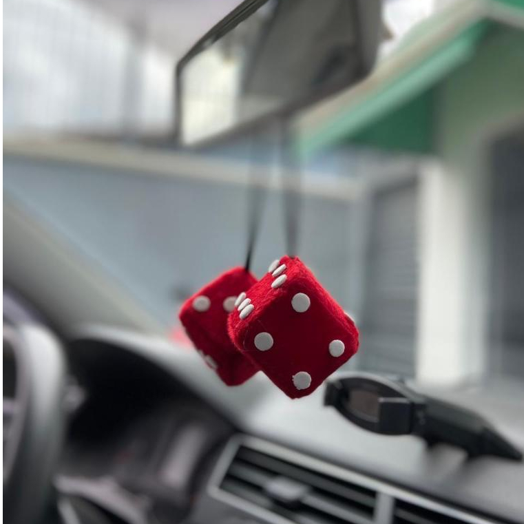 Dado Da Sorte Pelúcia Espelho Interno De Carro Vermelho | Shopee Brasil