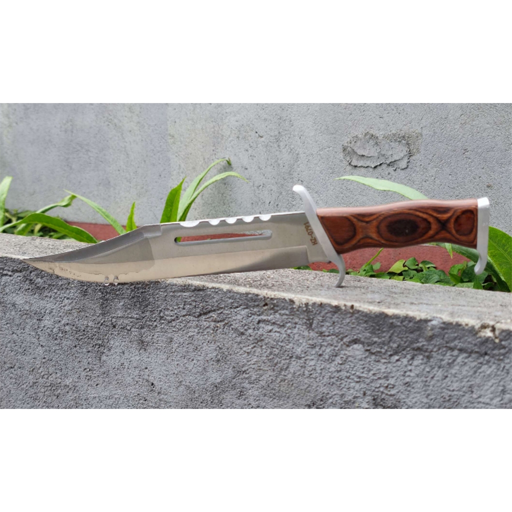 Faca De Pesca Sobrevivencia,estilo Rambo + Bainha Couro | Shopee Brasil