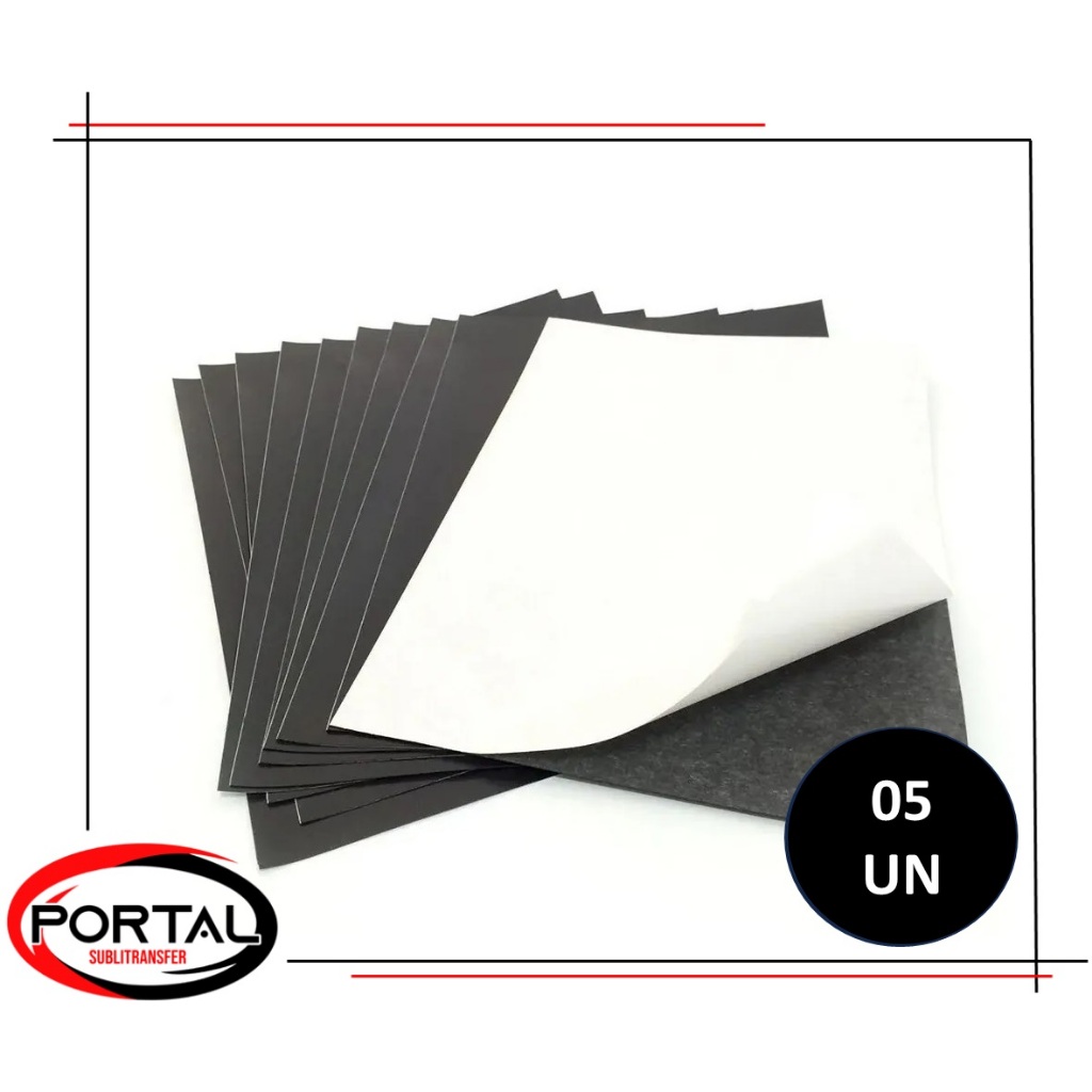 Kit 05un Folhas Imã Manta Imantada Adesivada A4 0,3mm | Shopee Brasil