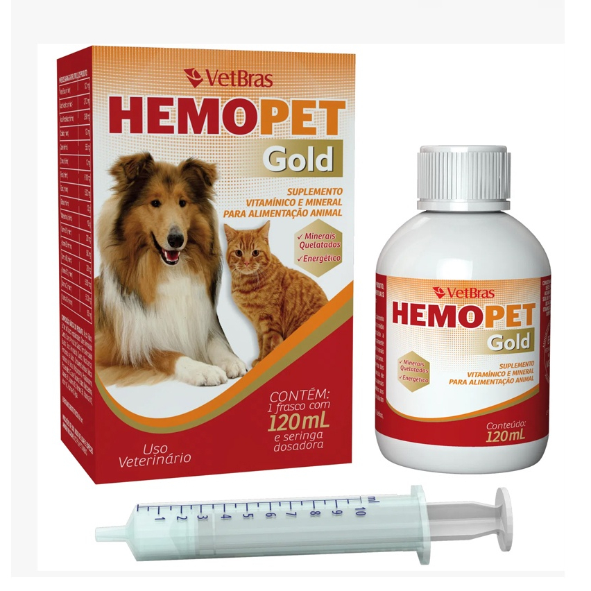 Suplemento Vitamínico e Mineral Hemopet Gold 120ML | Shopee Brasil