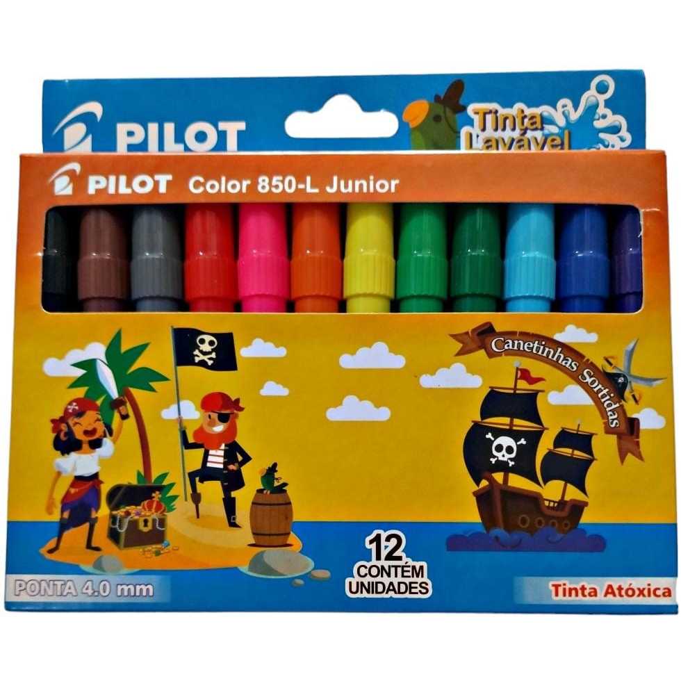 Kit Conjunto Caneta Pilot 850-L Junior 12 Cores | Shopee Brasil