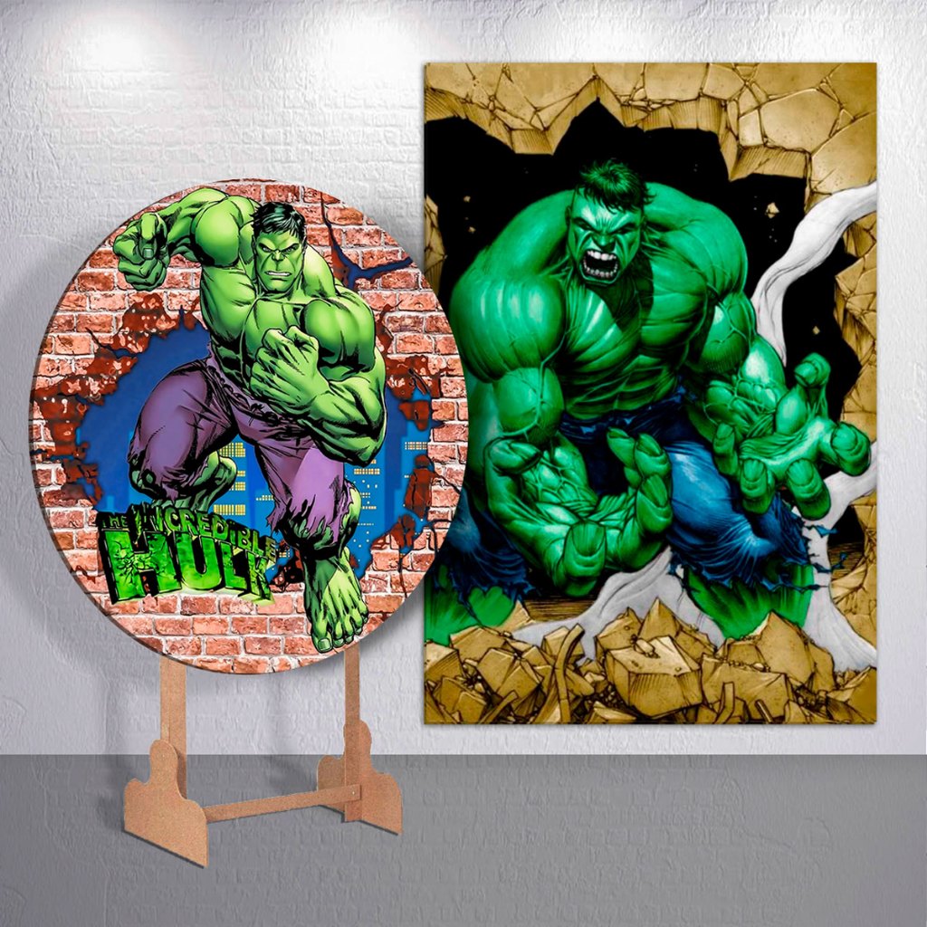 PAINEL FESTA HUlK REDONDO RETANGULAR TRIO CAPAS DE CILINDRO SUBLIMADO ...