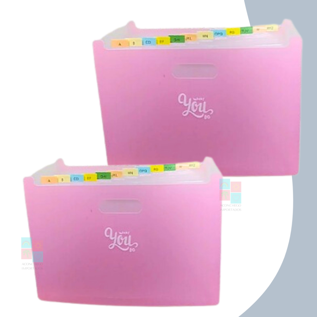 Pastas Arquivo com Divisorias Kit Com 2 Pastas Sanfonada Documentos ...