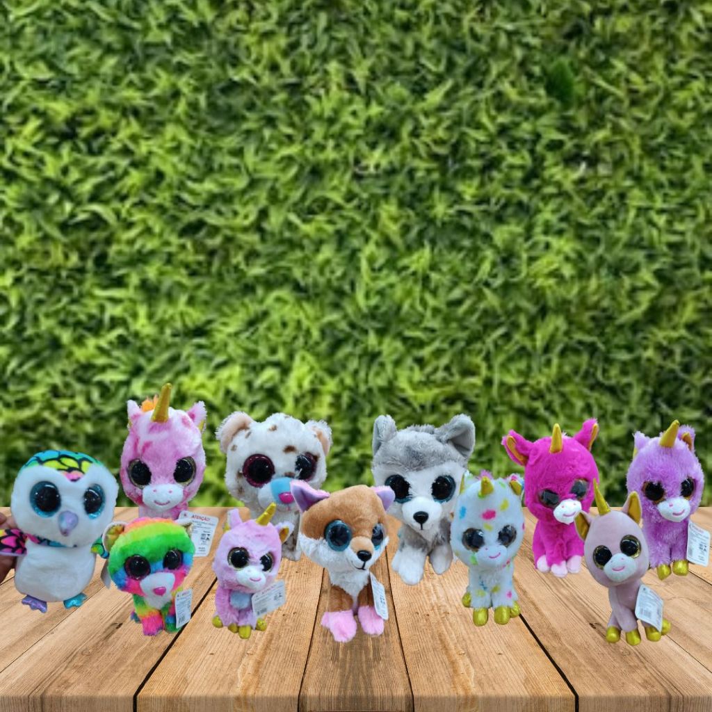 Pelúcias Animais Olhos Brilhantes Tynny Zoiudo Animal Unicórnio Gato ...