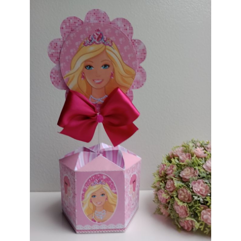 Centro de mesa personalizado tema Barbie | Shopee Brasil
