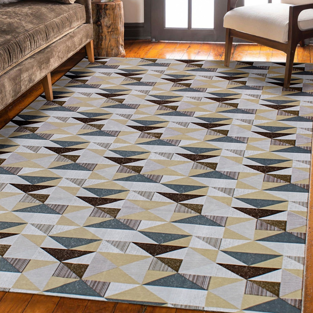 Tapete Geometrico Emborrachado Para Sala 2m X 1,40m Casa Decorada ...