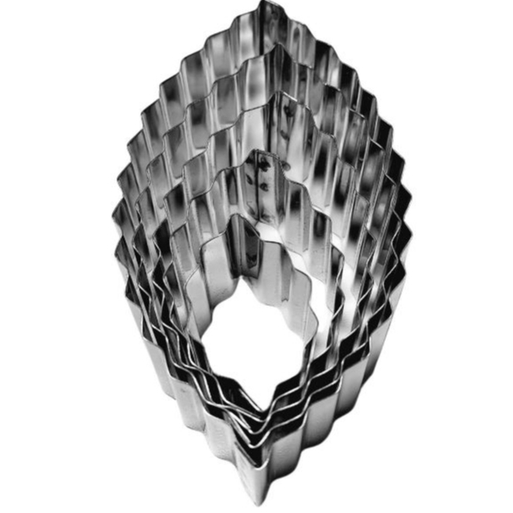 Kit Jogo Cortador / Aro - Folha Crespa - 5 peças /Para Cortes de Bolo ...