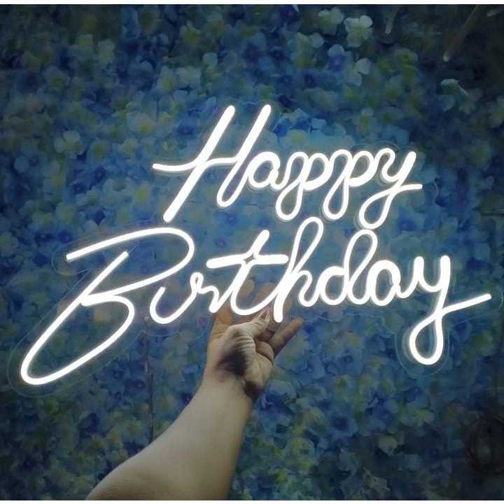 letreiro happy birthday em led neon tamanho 50cmX30cm | Shopee Brasil