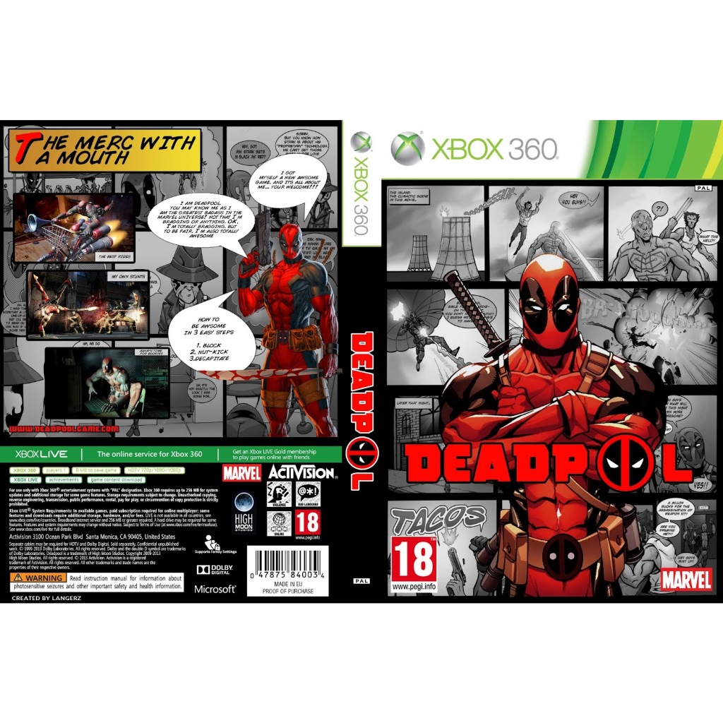 Deadpool para Xbox 360Lt com capa | Shopee Brasil