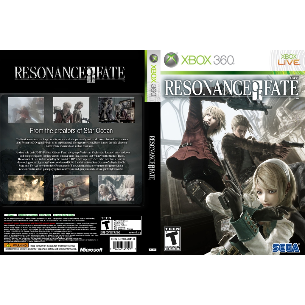 Resonance of Fate para Xbox 360Lt com capa | Shopee Brasil