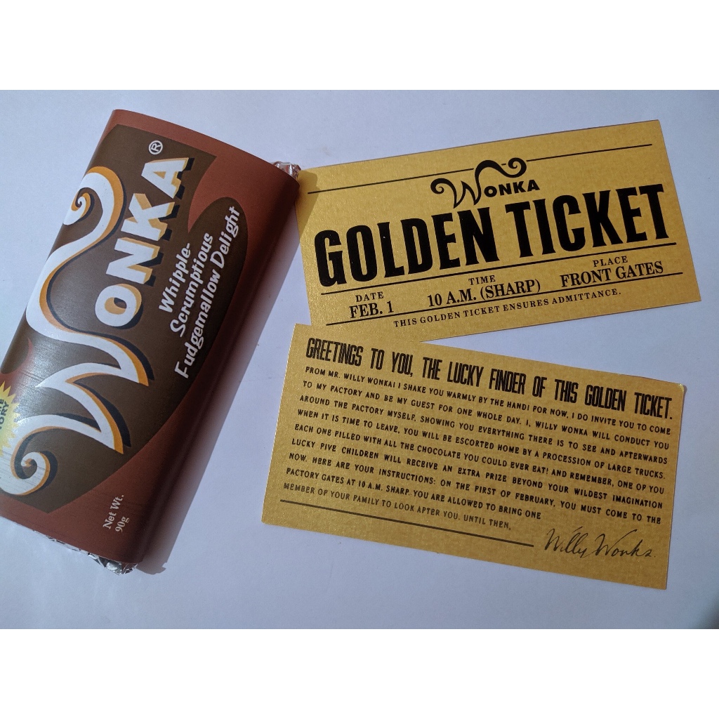 Barra Chocolate Wonka 90g com Golden Ticket | Shopee Brasil
