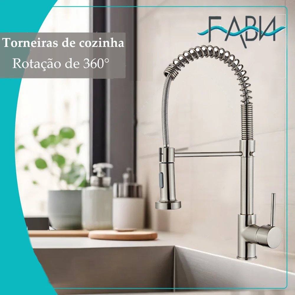 Torneira Cozinha Gourmet Misturador Ducha Duo Spray Preto Torneiras ...