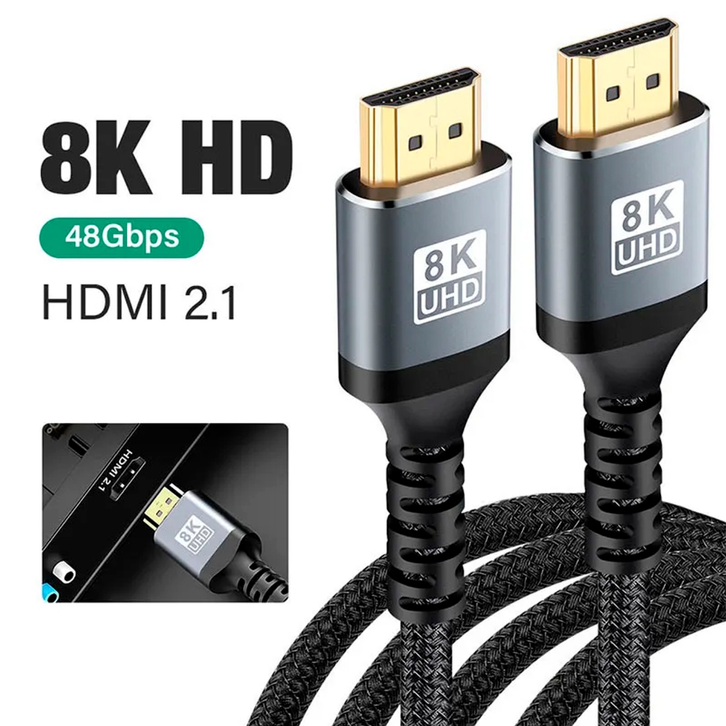 Cabo Hdmi Ultra Hd 2.1 8k Alta Resolução 120hz 3M Computador PS5 ...