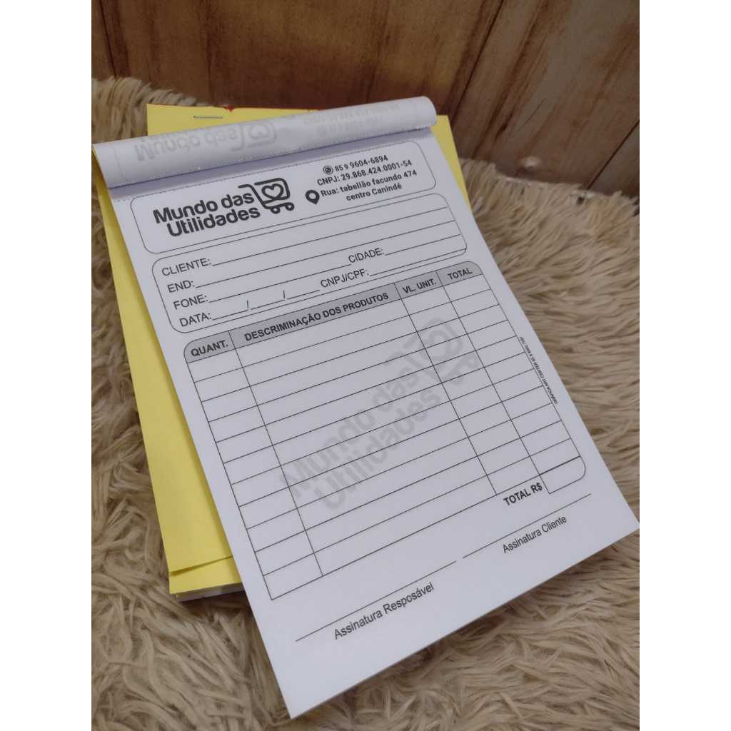 50 UNID BLOCOS DE PEDIDO A4 PICOTADO, COLADO E NUMERADO PERSONALIZADOS ...