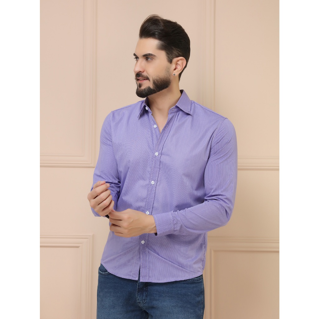 Camisa social manga longa riscada | Shopee Brasil