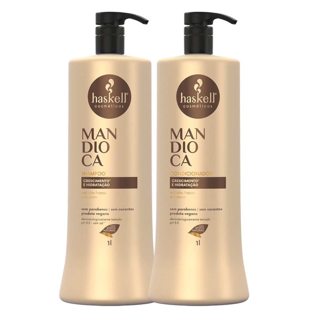 Kit Mandioca Haskell Shampoo e Condicionador 1 Litro | Shopee Brasil