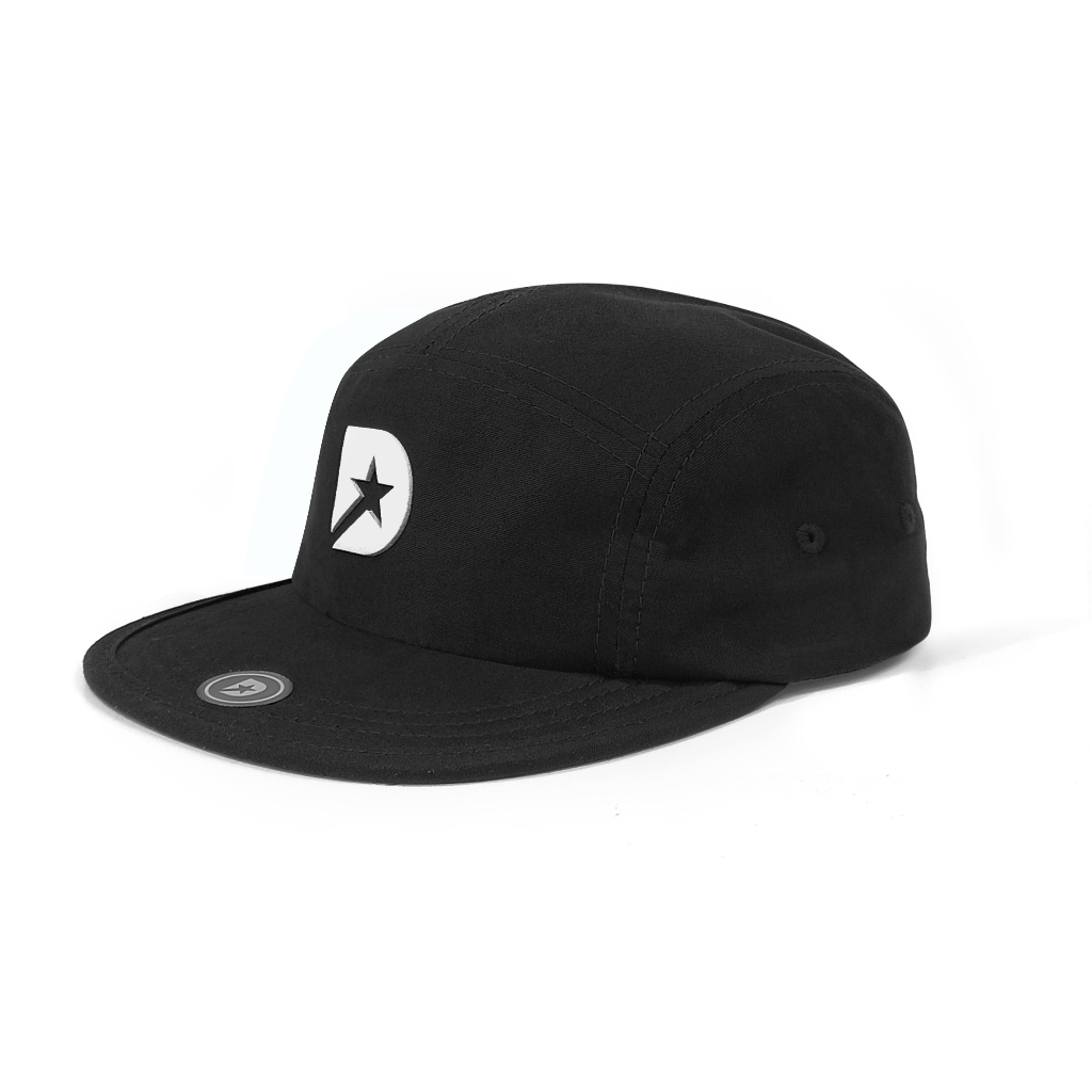 Boné five panel Aba Reta Masculino Daymon star black 100% algodão Aba ...