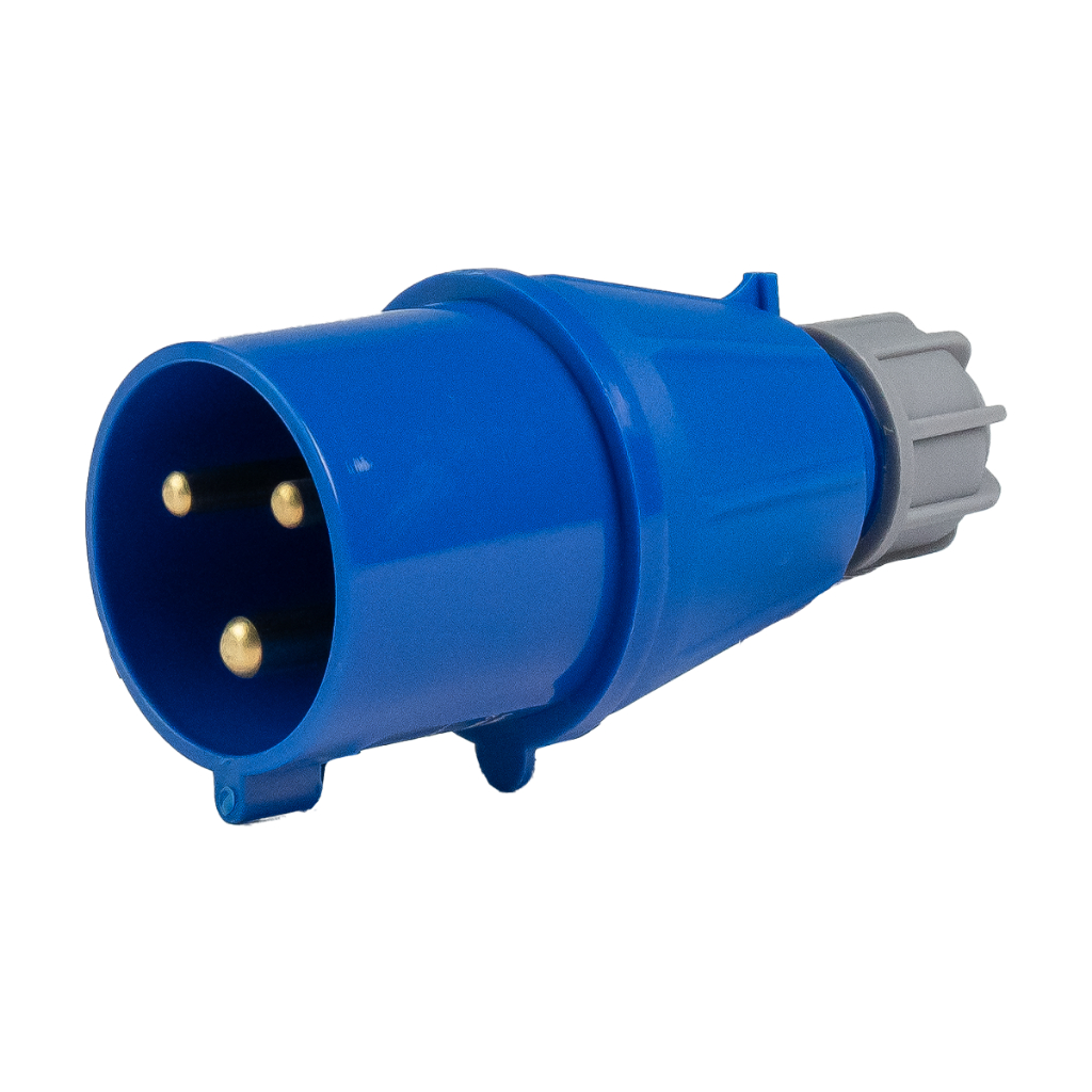 Plug Industrial 3p+t 16a 9h 220/240v Cor Azul | Shopee Brasil