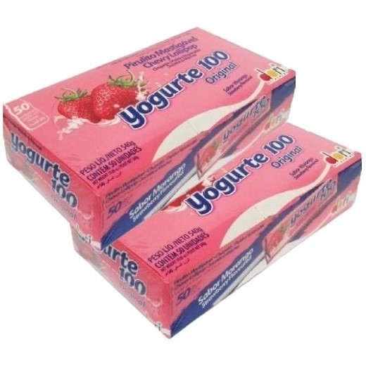 Kit 2 Pirulito Yogurte 100 Dori c/50un Mastigável 560g Iogurte Sem Gluten | Shopee Brasil