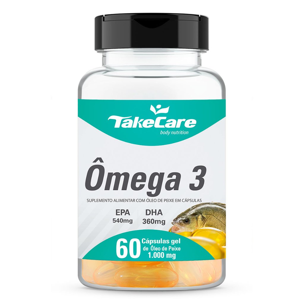Ômega 3 Puro 1.000mg 60 Softgels Take Care 540 EPA 360 DHA | Shopee Brasil