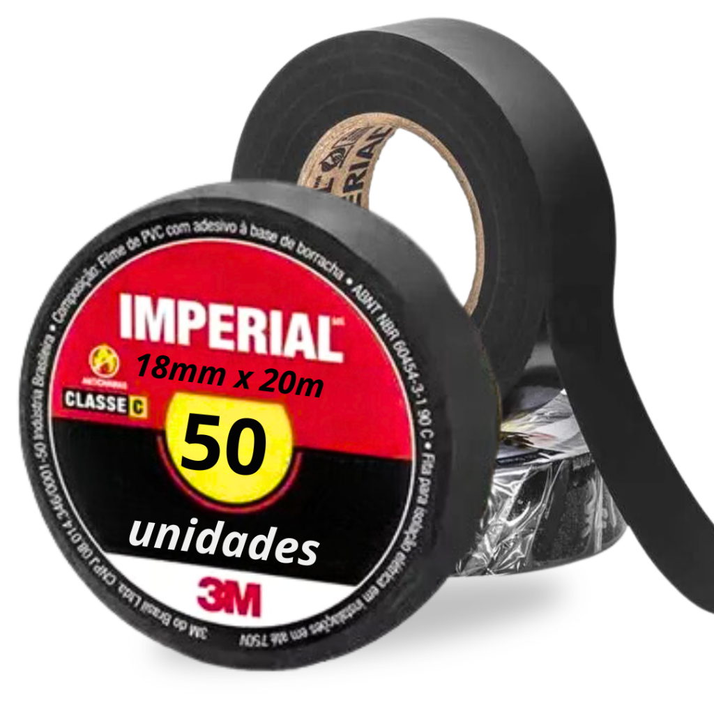 50 Rolos Fita Isolante Imperial Slim 18x20 metros 3M | Shopee Brasil