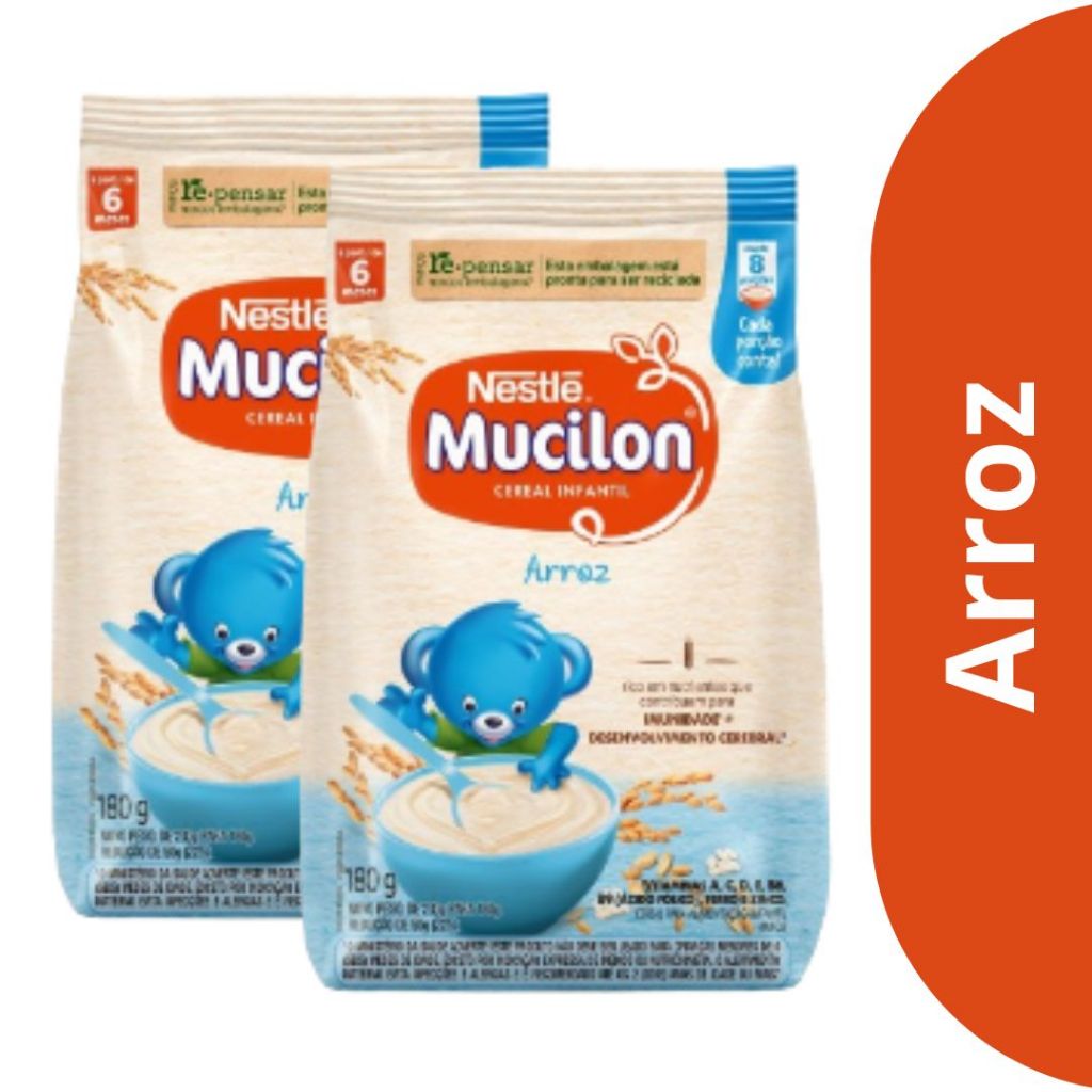 Kit Cereal Infantil Mucilon Nestle 180g - 2 unidades | Shopee Brasil