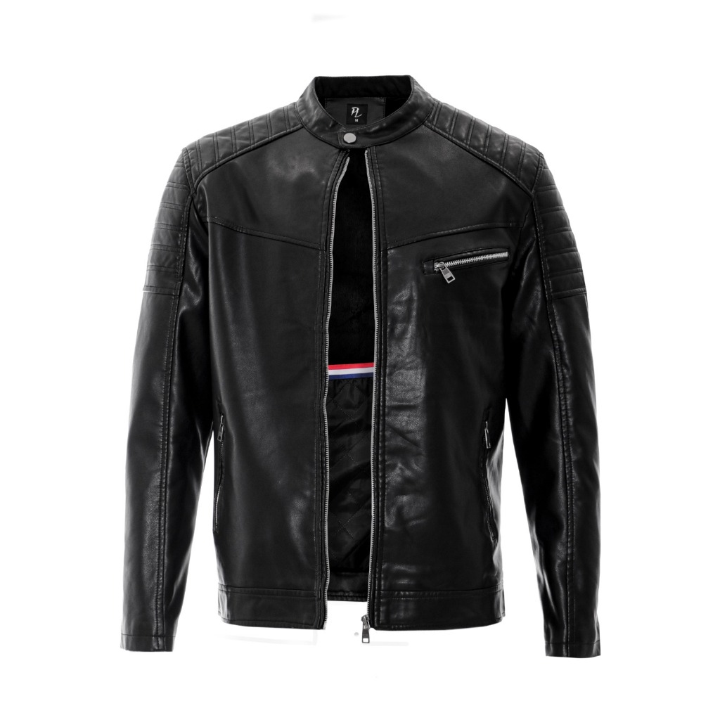 Jaqueta Couro Sintético Masculina Motoqueiro Preta ou Marrom/Caramelo ...