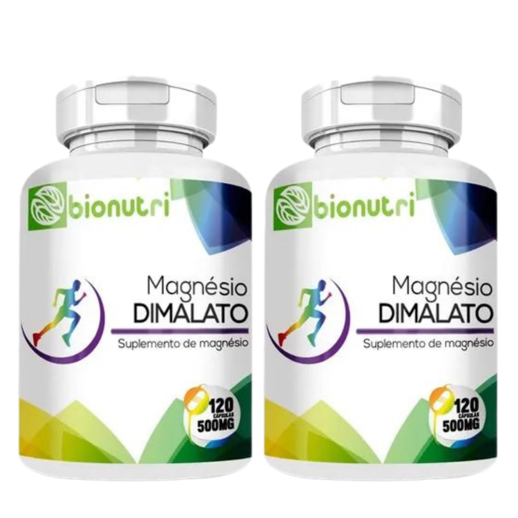 kit 2x Magnesio dimalato 500mg Bionutri 120 Cápsulas | Shopee Brasil