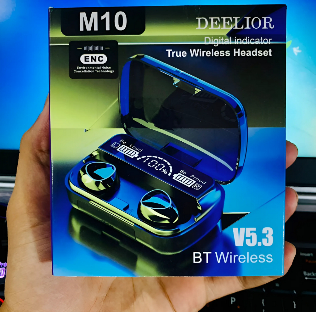 Fone De Ouvido M10 5.3 Bluetooth Sem fio Com Display Led Controle Touch ...