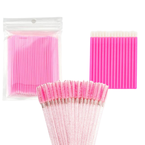 Kit 100 Escovinhas 100 Microbrush 100 Aplicador Batom | Shopee Brasil