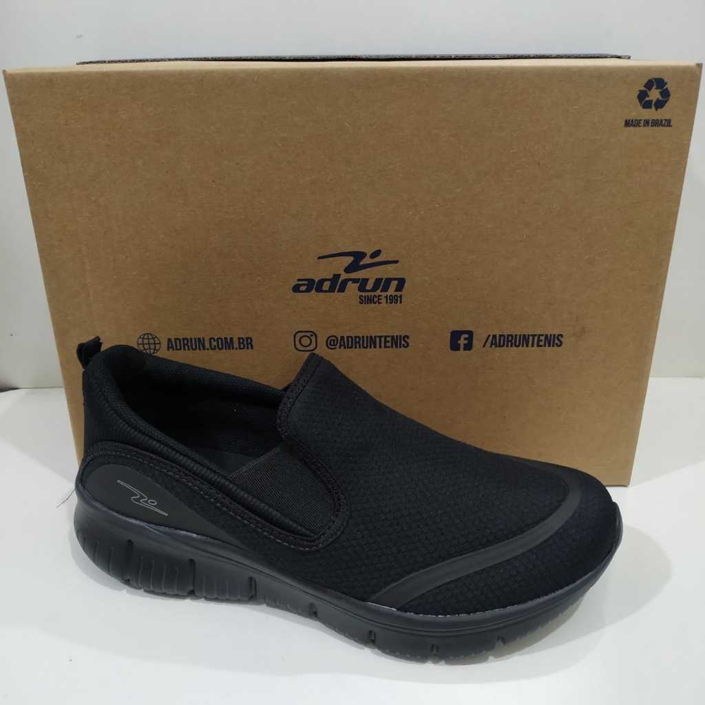 Tênis Calce Fácil Adulto Flex 9711M002 Preto - Adrun | Shopee Brasil
