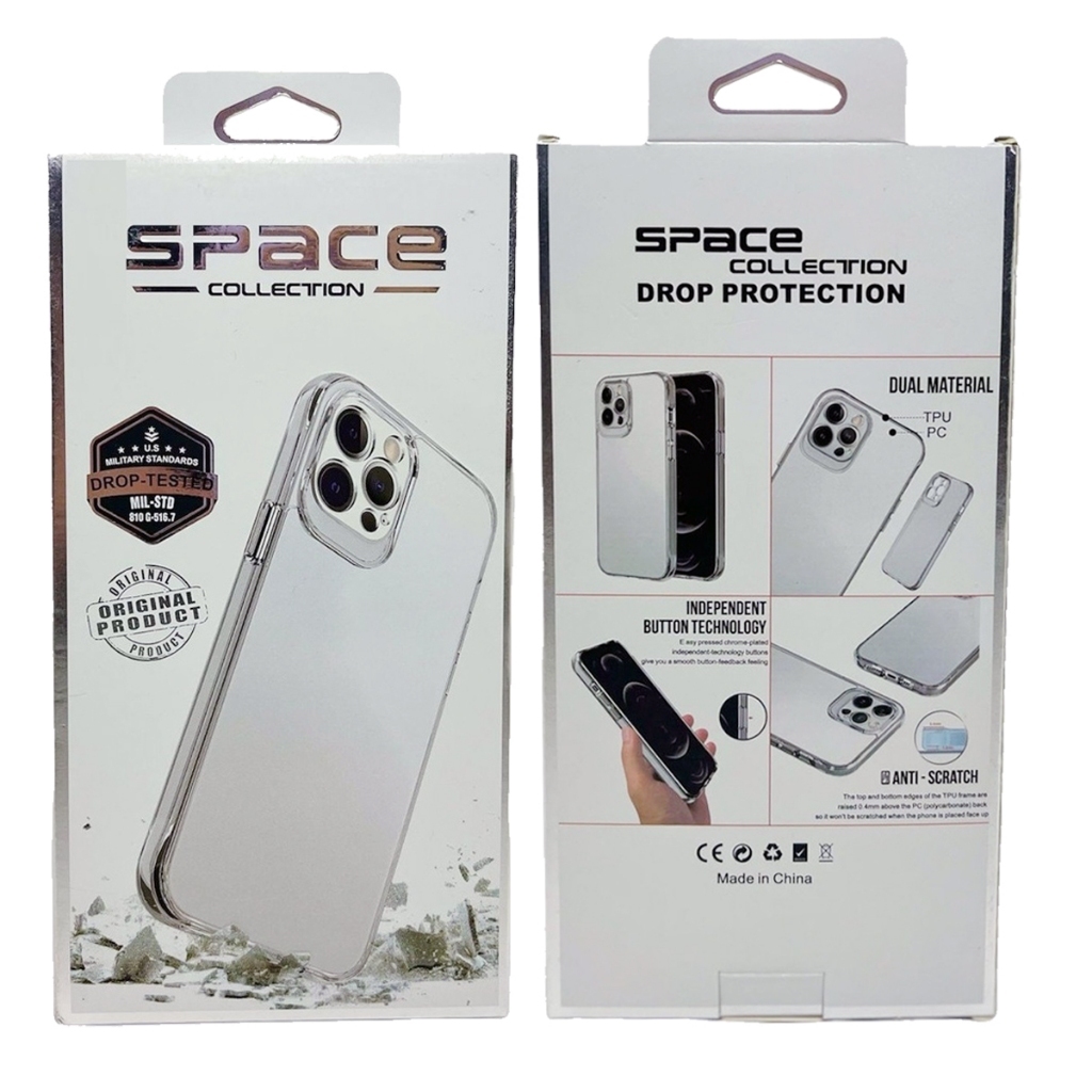 Capa Capinha Acrilico Transparente Anti Impacto Space Original (Não Amarela) do IPhone 11 ao 15 ...