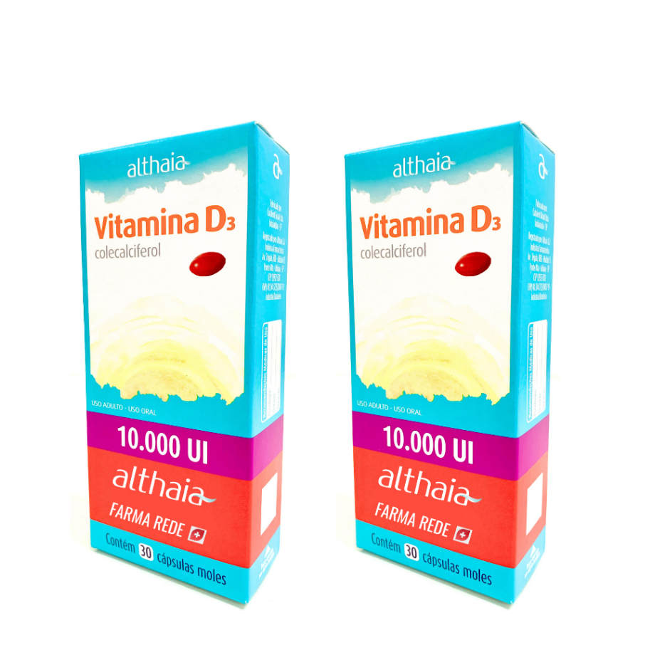 Vitamina D 10000 ui c/30 capsúlas cada kit c/2 10.000 Althaia | Shopee ...