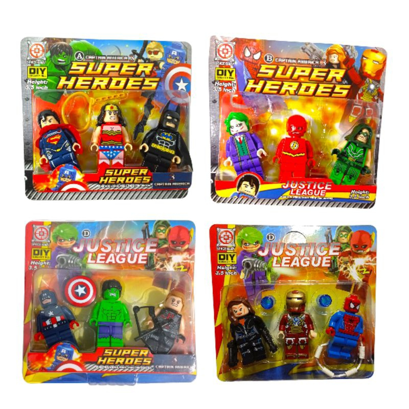 kit 12 boneco lego filme vingadores liga da justiça com 8 cm cada total ...