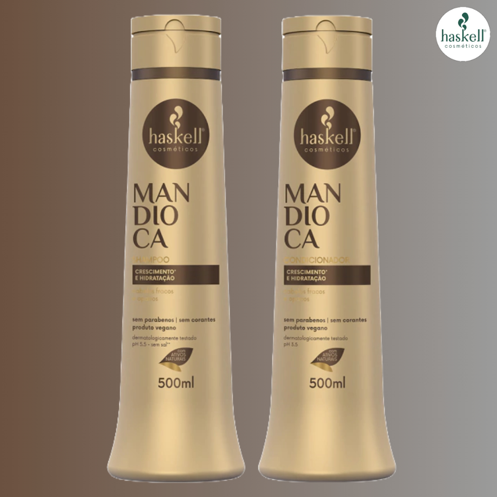 Kit Haskell Mandioca Shampoo e Condicionador (500ml) | Shopee Brasil