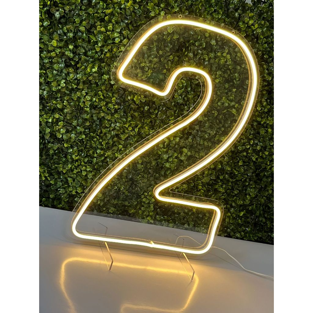 Painel Led Neon Números 0 a 9 Acrílico Cristal 50cm Altura | Shopee Brasil