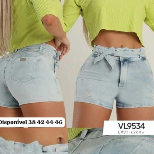 Short Clochard Jeans Claro Feminina Valentin Deluxe Tam 46 CGA | Shopee ...