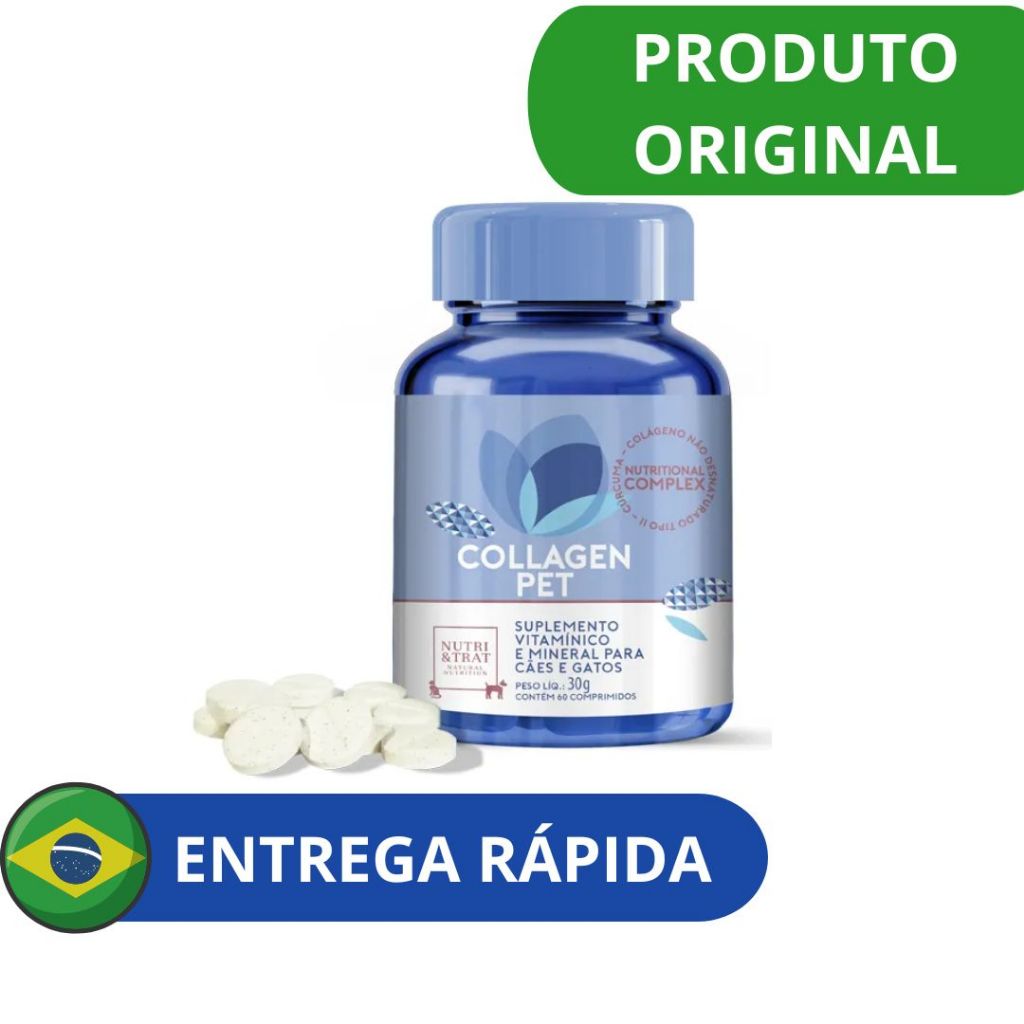 Colageno UCII Collagen Pet 500mg 60cp Cães e Gatos - Centagro | Shopee ...