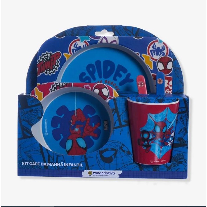 BREAKFAST SET INFANTIL SPIDER MAN | Shopee Brasil