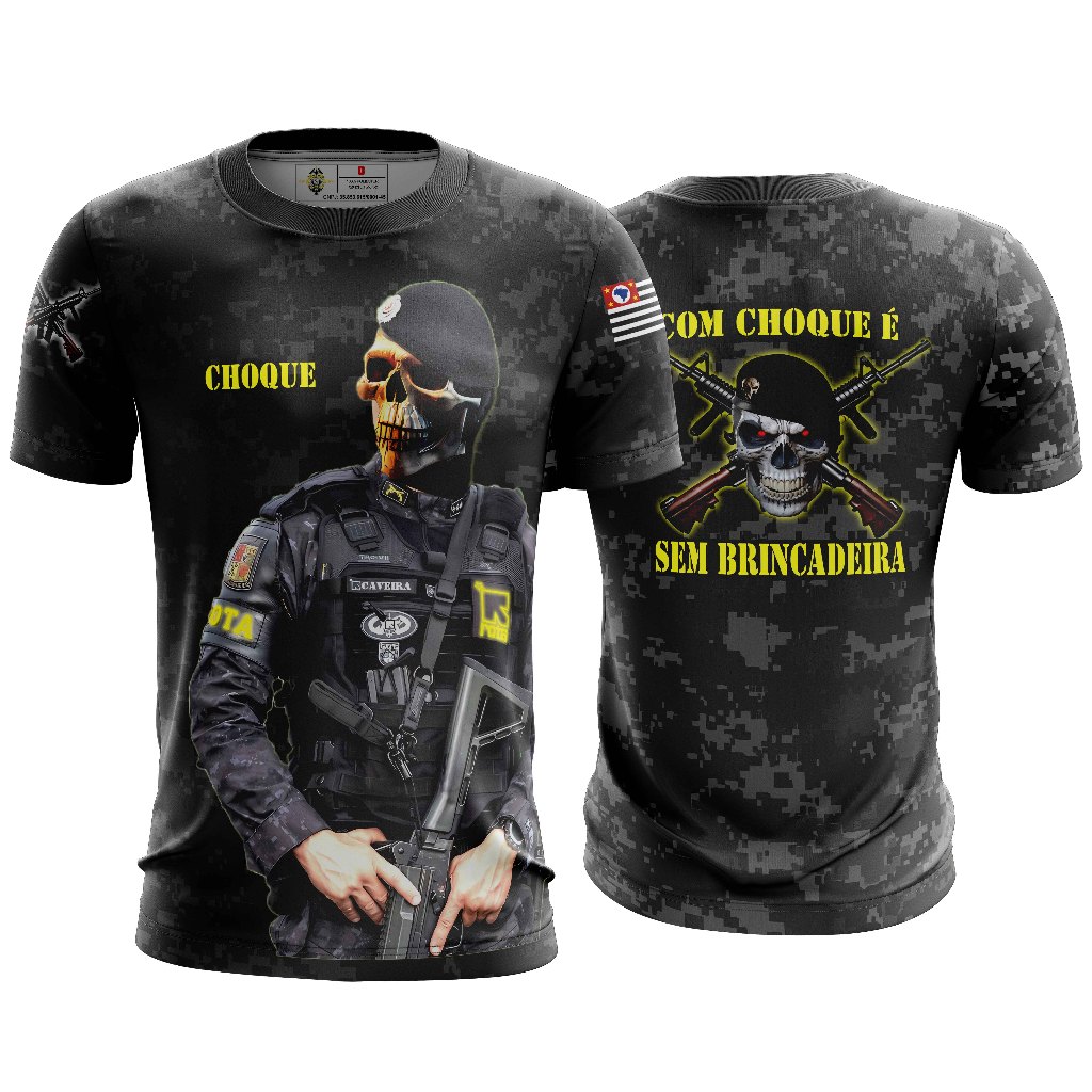 camiseta camisa rota policia militar sao paulo boina preta | Shopee Brasil