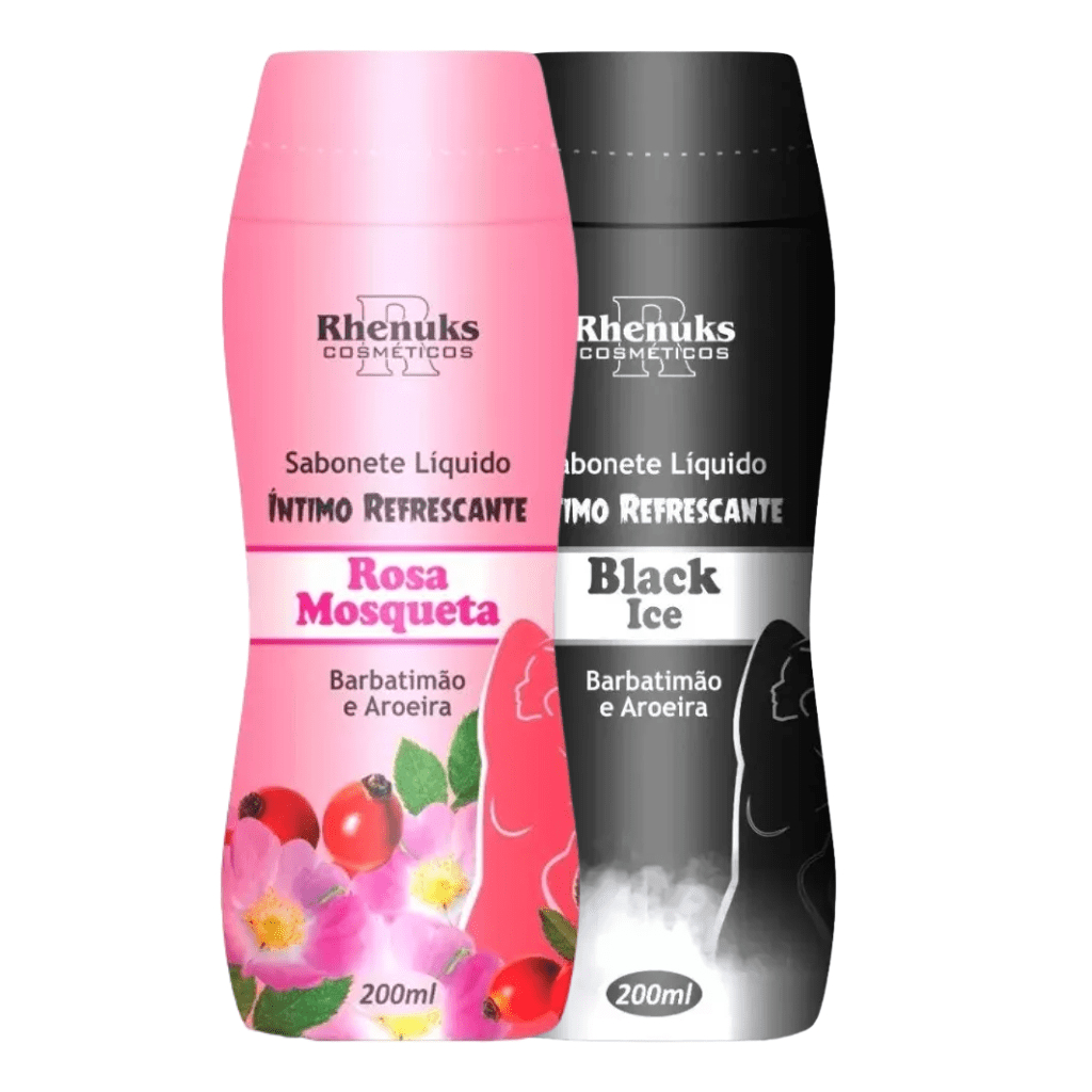 Kit Sabonete Íntimo Rosa Mosqueta E Black Ice 200ml | Shopee Brasil
