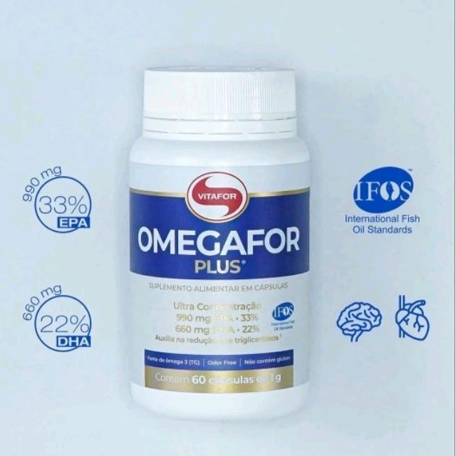 Ômegafor Plus 60 cápsulas Vitafor Fonte de Ômega 3 EPA DHA Ultra Concentrado | Shopee Brasil