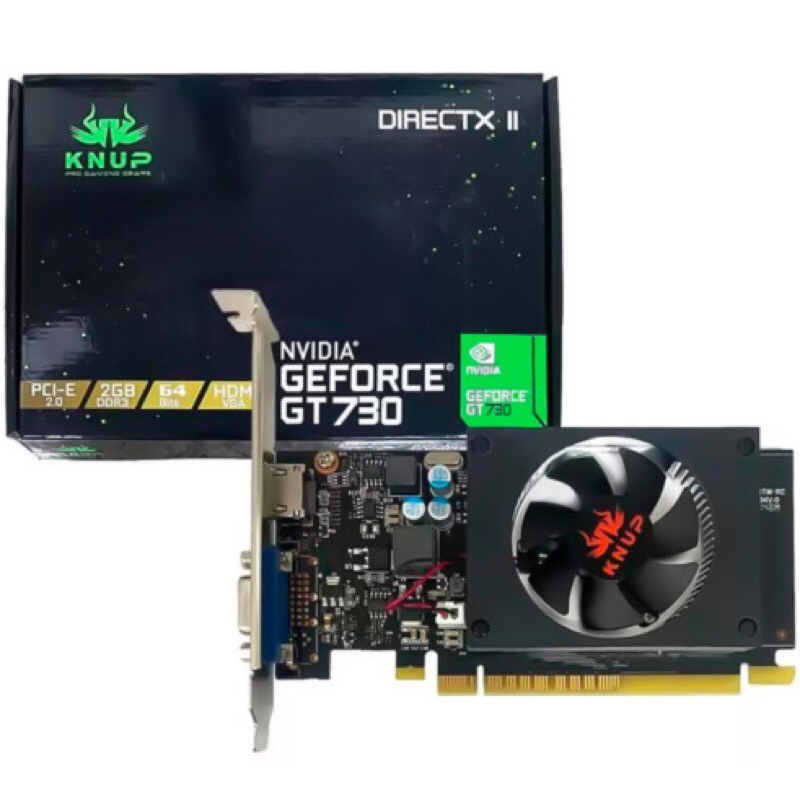 Placa de Video GT730 Nvidia GeForce 2GB DDR3 64Bit KNUP - KP-GT730/BB | Shopee Brasil