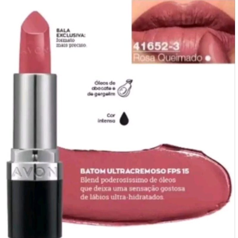 Avon Batom Ultracremoso FPS 15 Rosa Queimado - 3,6g | Shopee Brasil
