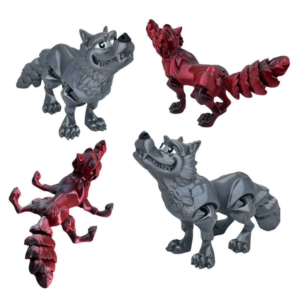 Brinquedo Lobo Articulado Wolf Fidget Toy Sensorial Anti Stress Alívio ...
