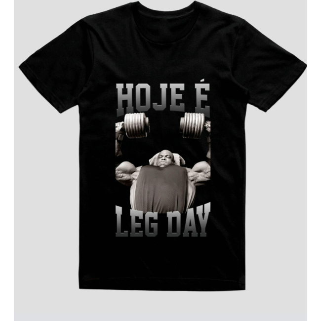Camiseta Camisa Blusa Unissex Algodão Academia Hoje é Leg Day Coleman ...