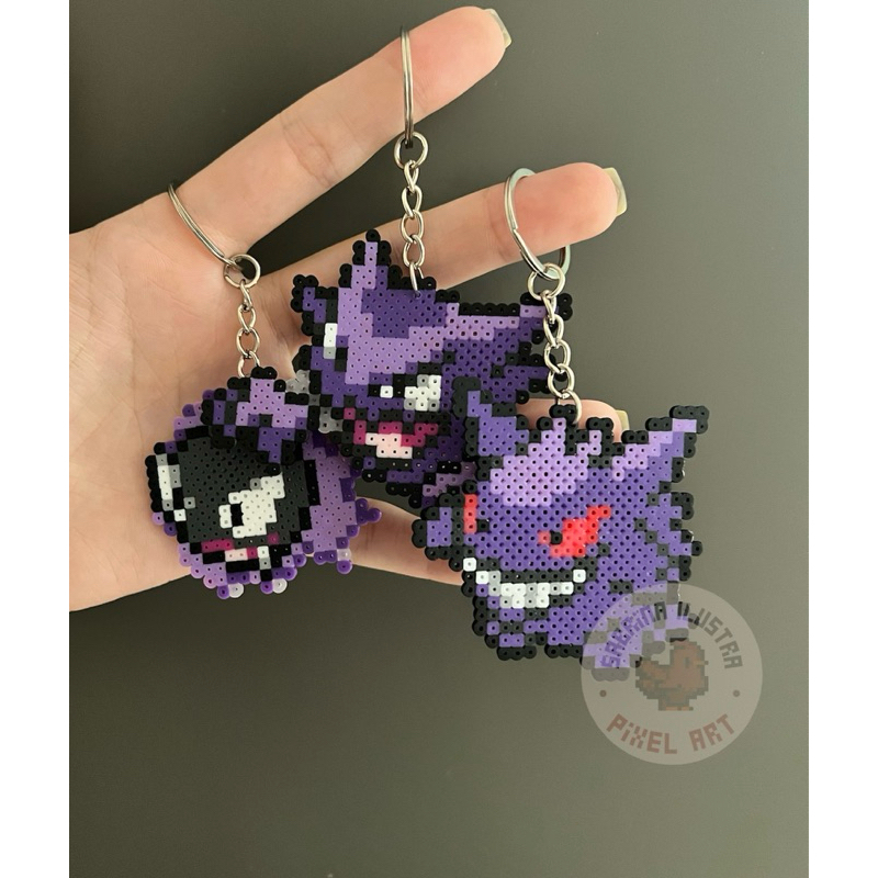 Chaveiro / Imã / Peça decorativa Gastly evolução Haunter Gengar Pokemon ...
